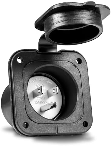 Amazon.com: PAULINN 15 Amp Flanged Inlet 125V, NEMA 5-15 RV Shore Power ...