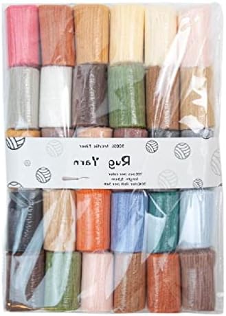 30 Assorted Color Wool Yarn Set Latchs Hook Yarn Pre-Cut Rugs Yarn Soft ...
