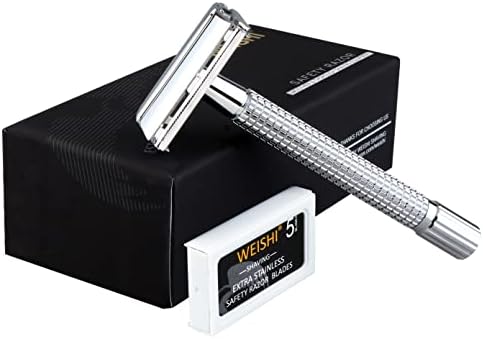 Amazon.com: WEISHI Butterfly Open Double Edge Safety Razor Chrome Long ...