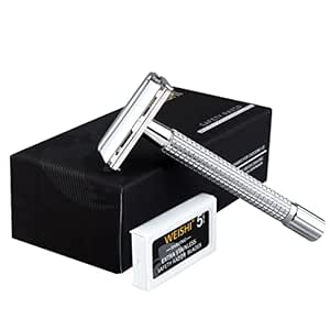 Amazon.com: WEISHI Butterfly Open Double Edge Safety Razor Chrome Long ...