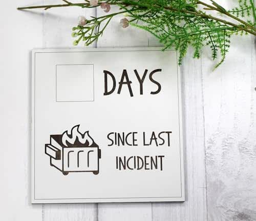 Amazon.com: Funny Whiteboard Sign, Days Since Last Incident (Dumpster ...