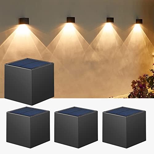 LUHLEE Solar Wall Lights Outdoor,Square Modern Solar Wall Sconce IP65 ...