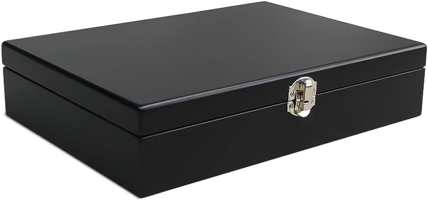 Amazon.com: Lutong Wooden Storage Box with Hinged Lid and Front Clasp ...