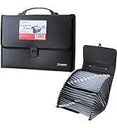 TRANBO 13 Pockets Expanding File Folder with Zipper Closure, A4 Plastic ...