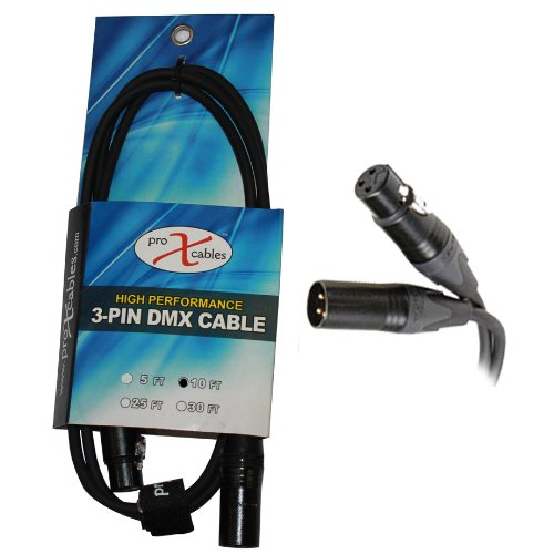 Amazon.com: Prox 10ft 3-PIN DMX XLR Male to Female DJ Audio Digital DMX ...