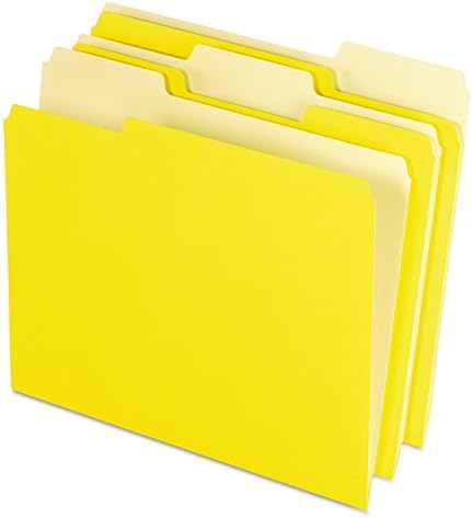 Amazon.com : Two-Tone File Folders,Yellow 1/3 Cut Tabs File Folder,36 ...