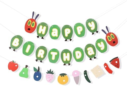 Amazon.com: Cute hungry caterpillar Birthday Banner Backdrop ...