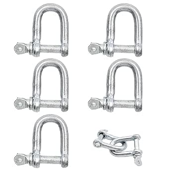 5 pcs M8 D Shackles 304 Stainless Steel D links Hook Shackle Clip D Bow ...