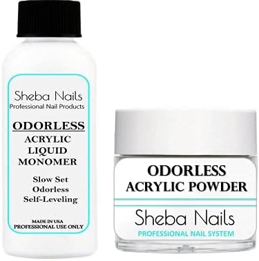 Amazon.com: SHEBA NAILS Odorless Acrylic Kit- 2oz liquid and 1oz ...