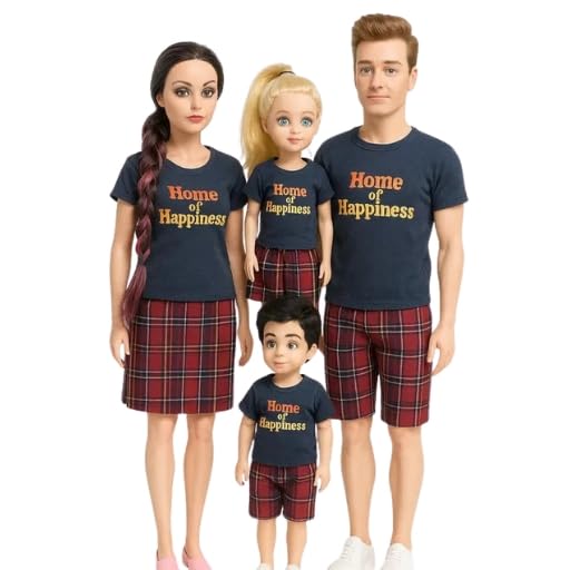 Family Dolls Set – 4 Piece Doll Set with Mother Father and 2 Kids in ...