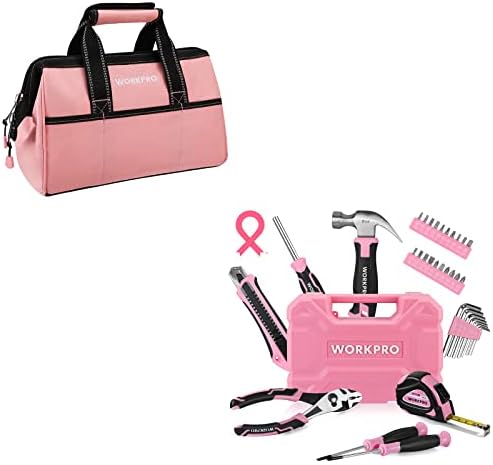 WORKPRO 13-Inch Tool Bag and 35-Piece Pink Tools Set - Amazon.com
