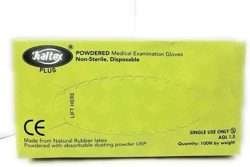 Kaltex Plus Powdered Examination Latex Gloves - Medium Pack of 100 ...