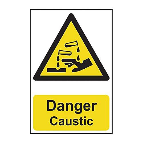 ‘Danger Caustic’ Sign, Self-Adhesive Semi-Rigid PVC (200mm x 300mm ...