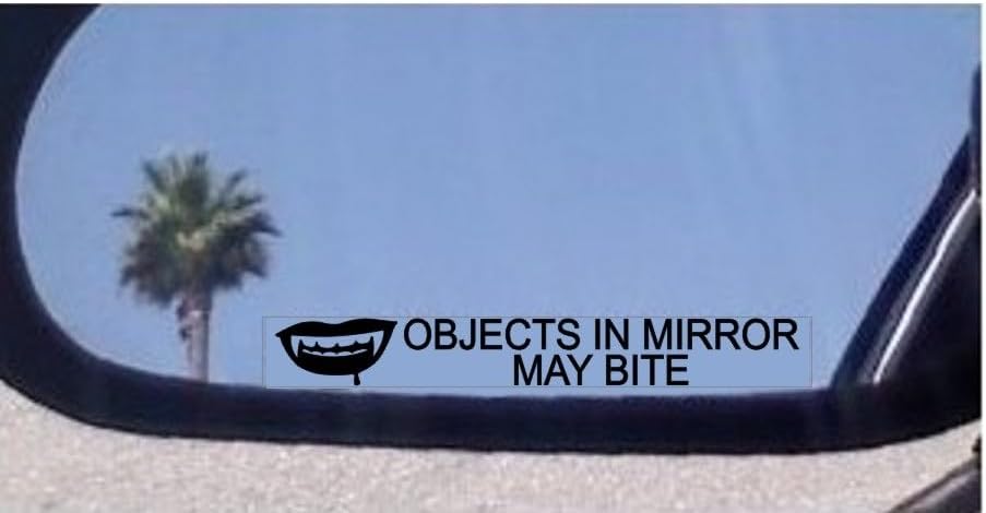 Amazon.com: (2) Objects in Mirror May Bite - Decals Stickers - For Fans ...