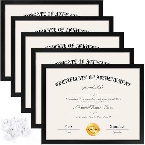 HOMERHYME Diploma Frame, 8.5 by 11 Black Picture Frames, Certificate ...