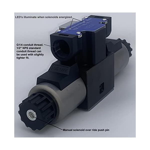 Hydraulic Electrical Solenoid Valve D03 (NG6) 21 GPM 4560 psi Wiring ...