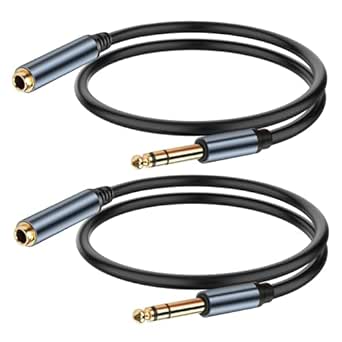 Amazon.com: JSADZKJ 1/4 inch TRS Cable 6.35MM Male to 6.35MM Female ...