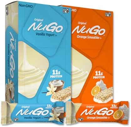 Amazon.com: NuGo Original Variety, Vanilla Yogurt 15 bars & Orange ...