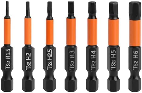 7 Pcs Allen Key Screwdriver Set, H1.5-H6 50mm Hex Bit Set, 1/4 Inch S2 ...