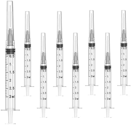 Amazon.com: 100 Pack 3ml Syringes with Needle, 22 Ga 1.0 inch Needle ...