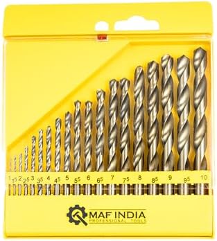 MAF 19Pcs Hss Round Drill Bit Set/High Speed Steel Twist Drill Bit Tool ...