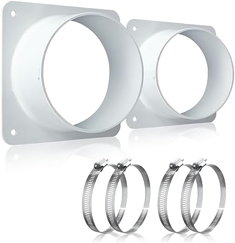 Amazon.com: 4 Inch Duct Flange by Vent Works - Metal Wall Plate Kit ...