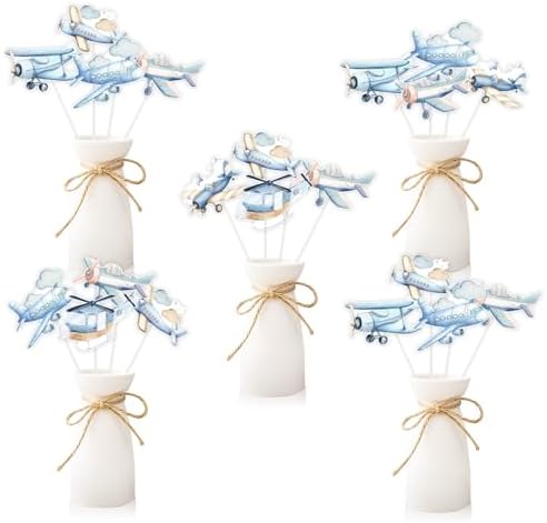 Amazon.com: Kreatwow 24Pcs Watercolor Airplane Table Centerpiece Stick ...