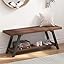 Amazon.com: LVB Wood Entryway Bench, Industrial Metal Indoor Shoe Rack ...
