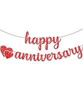Amazon.com: KatchOn, Red Happy Anniversary Balloons Letters - Big, 18 ...