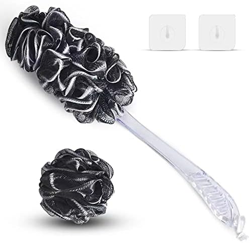 Amazon.com : Loofah-Charcoal Back-Scrubber-Bath Sponges-Long Handled ...