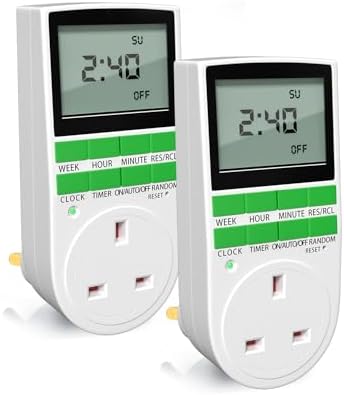 ORIDGET Digital Electrical Timer Plug Socket with 18 On-Off Programs ...