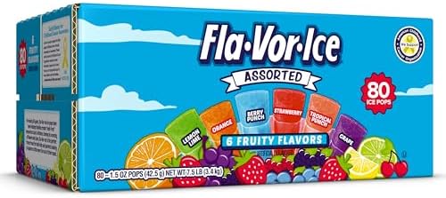 Amazon.com: Fla-Vor-Ice Popsicle Variety Pack of 1.5 Oz Freezer Bars ...