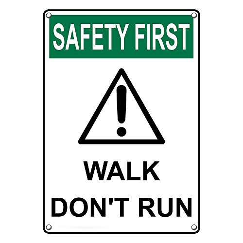 Amazon.com: Weatherproof Plastic Vertical OSHA Safety First Walk Don't ...