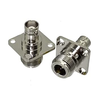 LATOOR 2Pcs N Female Jack To BNC Female Jack 4 Holes Flange RF Adapter ...