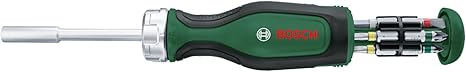 Bosch Rachet Screwdriver with 12 Bits (High-Torque Ratchet Screwdriver ...