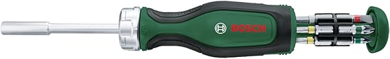 Bosch Rachet Screwdriver with 12 Bits (High-Torque Ratchet Screwdriver ...
