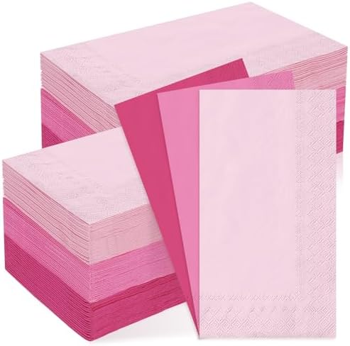Amazon.com: Whaline 150Pcs Pink Guest Napkins 3 Gradient Pink Colors ...