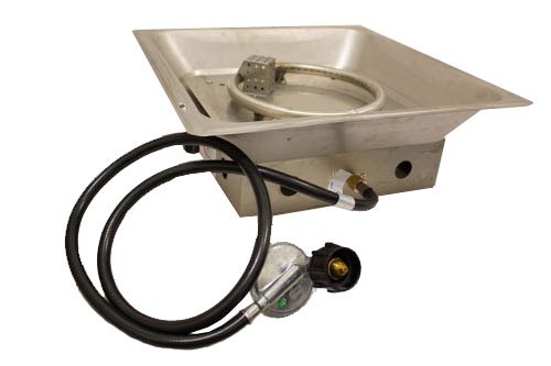 Hiland Complete Fire Pit Burner GSF-PC, Fitted, Stainless Steel