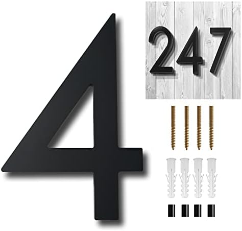6 Inch House Numbers for Outside Modern-Rust Proof 3D Floating Address ...