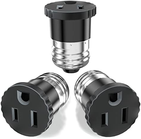 2 Outlet Light Socket to Plug Adapter, Electrical Screw in Light Bulb ...