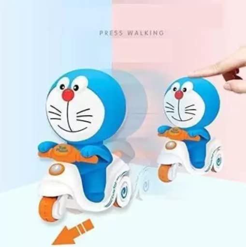 Doramon Pressure Friction Toddler Car Toy, Push and Go Doramon Scooter ...