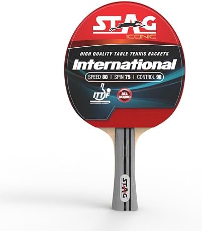 STAG Iconic International Table Tennis Racket – Comfortable Wooden Bat ...