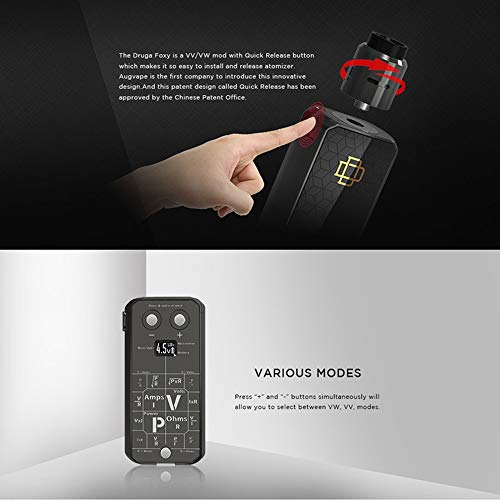 【AUGVAPE DRUGA FOXY レビュー】クイックリリース搭載の上品なテクニカルMOD | VAPE Circuit