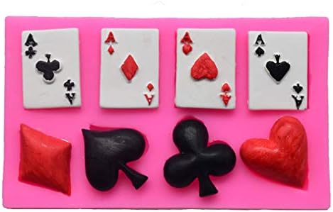 Amazon.com: WILLBOND 2 Pieces Poker Silicone Molds 3D Casino Themed ...
