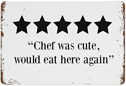 Amazon.com: 12 * 8 INCH Chef Was Cute Would Eat Here Again 5 Stars ...