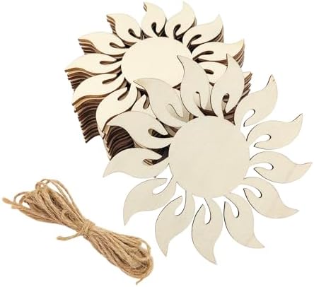 Amazon.com: 30 Pack 4 Inch Wood Sun Cutouts Summer Craft Unfinished ...