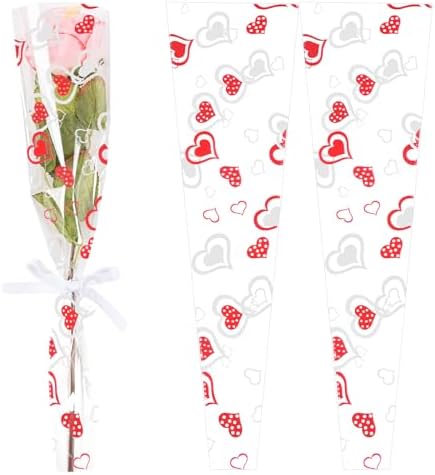 Amazon.com: 100 Counts Single Floral packaging bag,Single Rose Sleeve ...