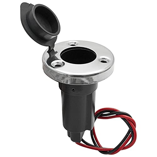 Snapklik.com : Young Marine Made 2-Pin Stern Light Socket Plug-in Pole Base
