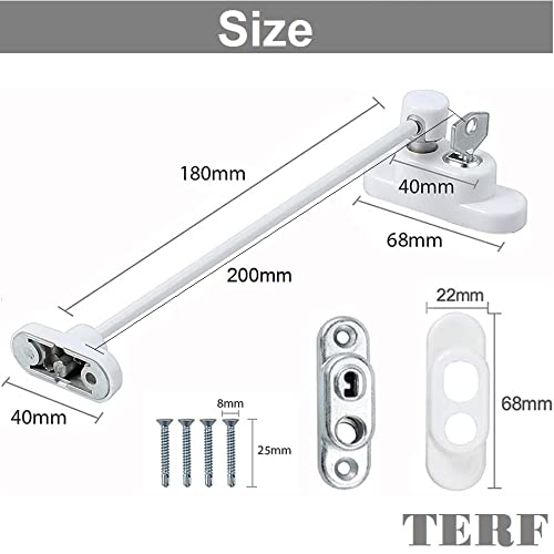 TERF® Heavy Duty White Cable Locking Window Restrictor Child Proof ...