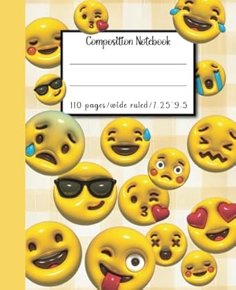 Amazon.com: Composition Notebook Wide Ruled: 3D emojis Aesthetic Preppy ...